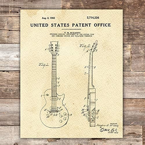 Guitar Patent Print Wall Art - Unframed - 8x10 – Dream Big Printables