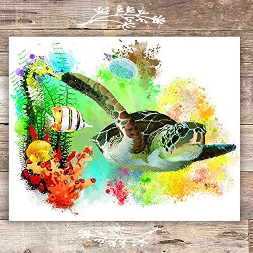 Sea Turtle Decor - Unframed - 8x10 | Beach Wall Art Prints – Dream Big ...